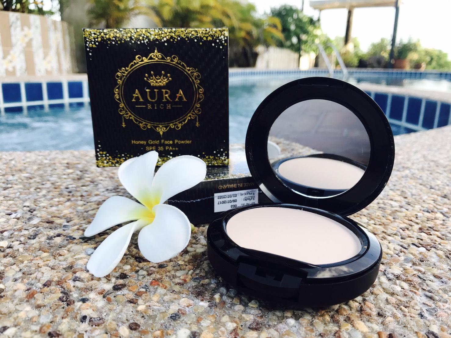 แป้งพัฟออร่าริช AURA RICH Honey Gold Face Powder SPF 35 PA++ NO.1 ผิว ...