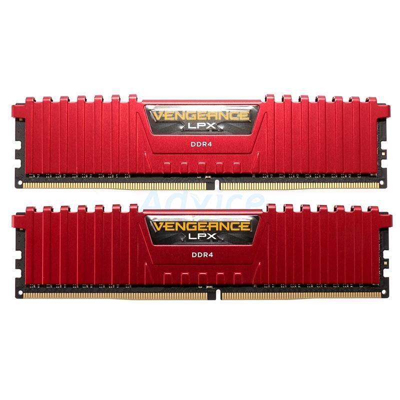 RAM DDR4(2400) 16GB (8GBX2) CORSAIR Vengeance LPX Red ...