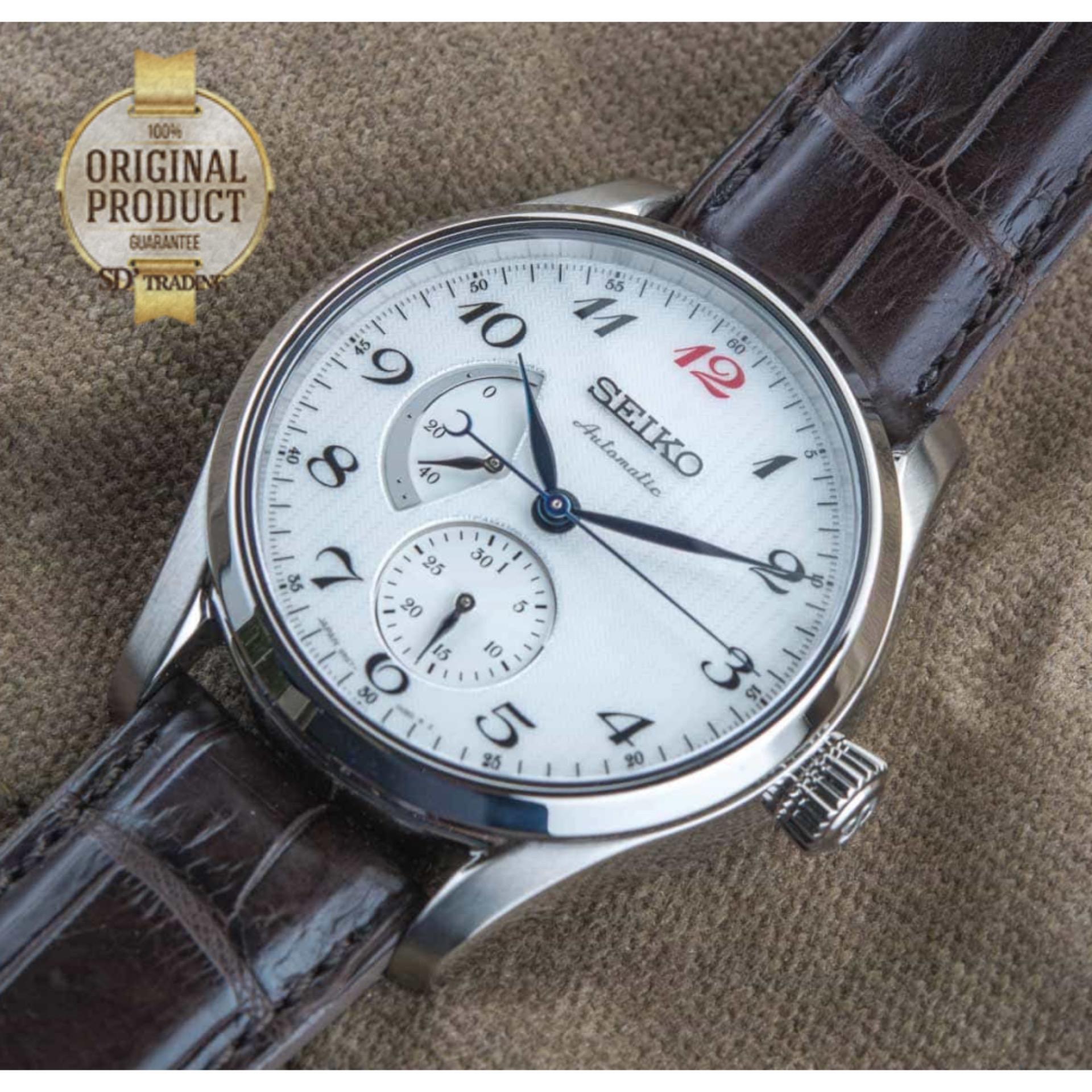 SEIKO Presage Automatic Power Reserve Mens Watch สีเงิน สายหนังแท้สี ...