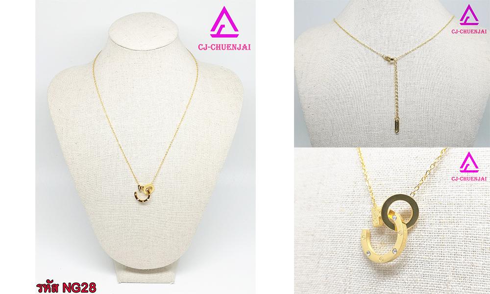 CJ Jewelry สร้อยคอแฟชั่นพร้อมจี้ สแตนเลสแท้ สามารถปรับความยาวได้ รหัส ...