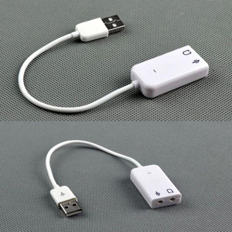 USB Sound 2.0 Audio 3D Virtual 7.1 Channel Card Adapter (White) - BBOA - ThaiPick