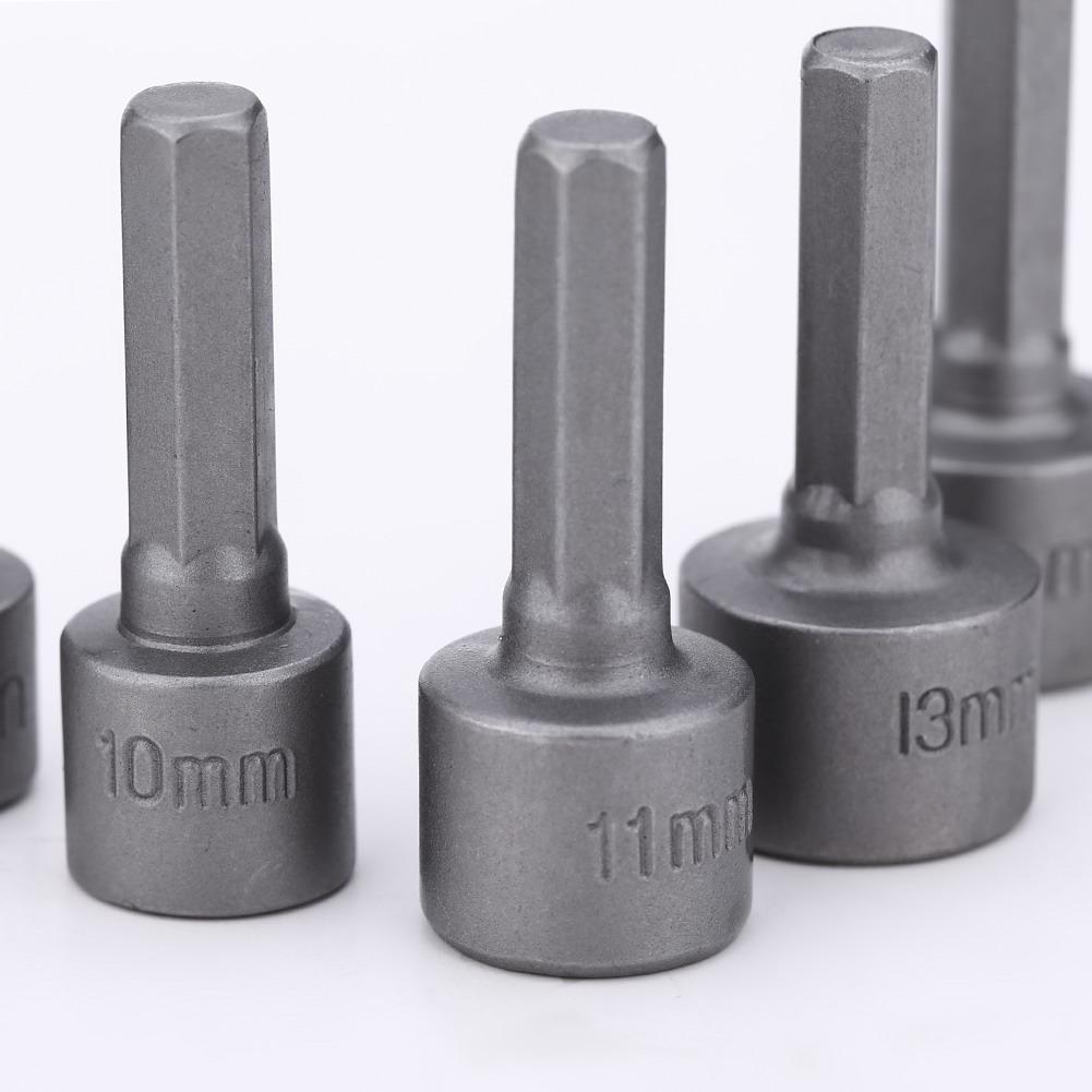 9pcs/set 6mm-14mm Hex Socket Sleeve Nozzles Nut Driver Set Drill Bit ...