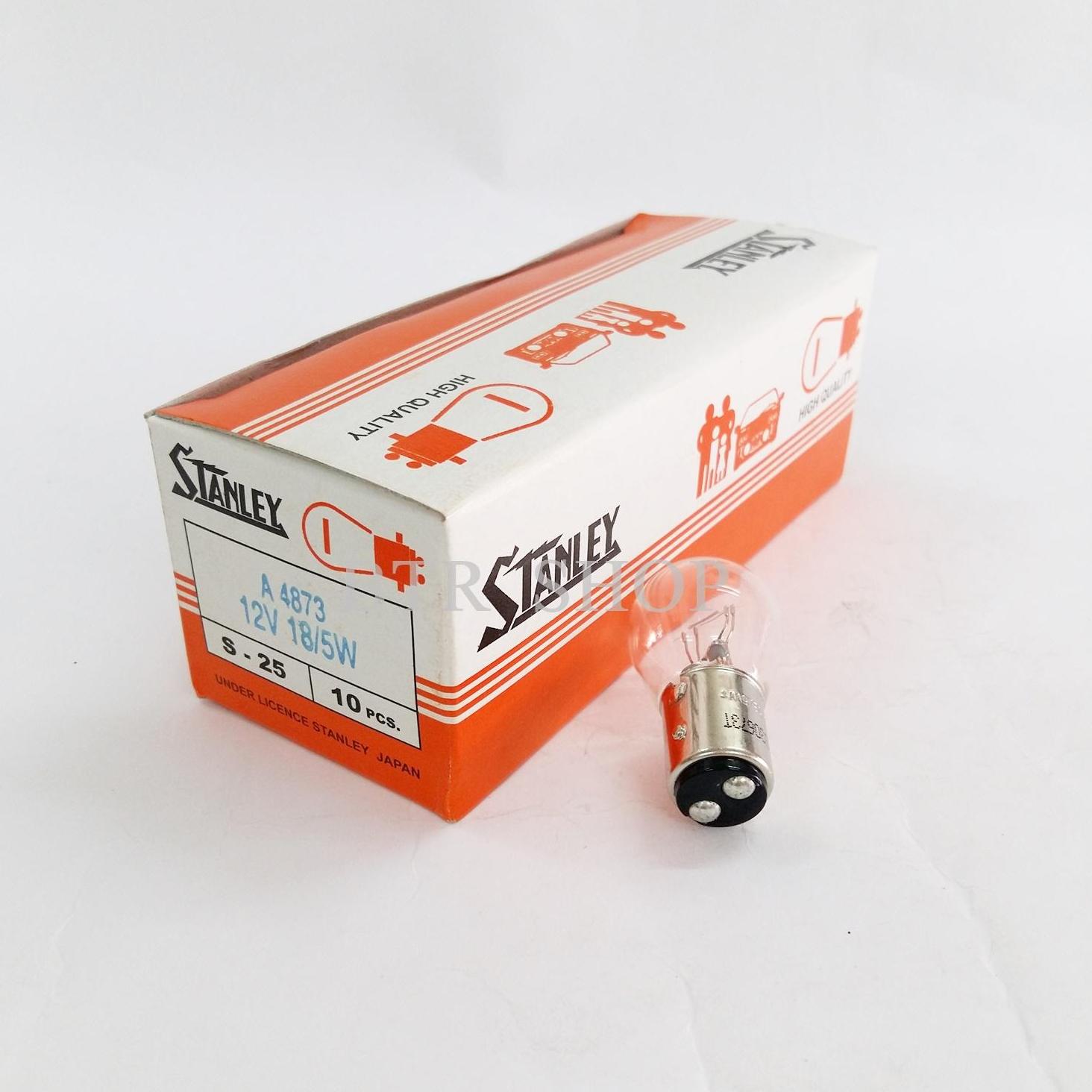 หลอดไฟท้าย ไฟเบรค รถจักรยานยนต์ STANLEY 12V 18/5W (บรรจุ 10 หลอด) - BTR ...