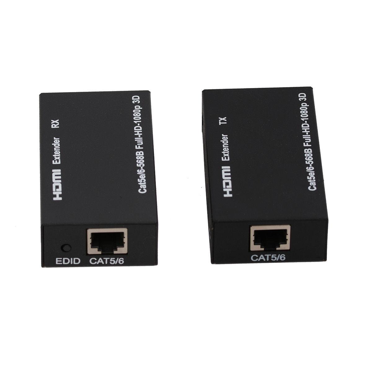 HD 3D 1080P Over Single 60M IR HDMI Extender Adapter LAN RJ45 CAT5e ...