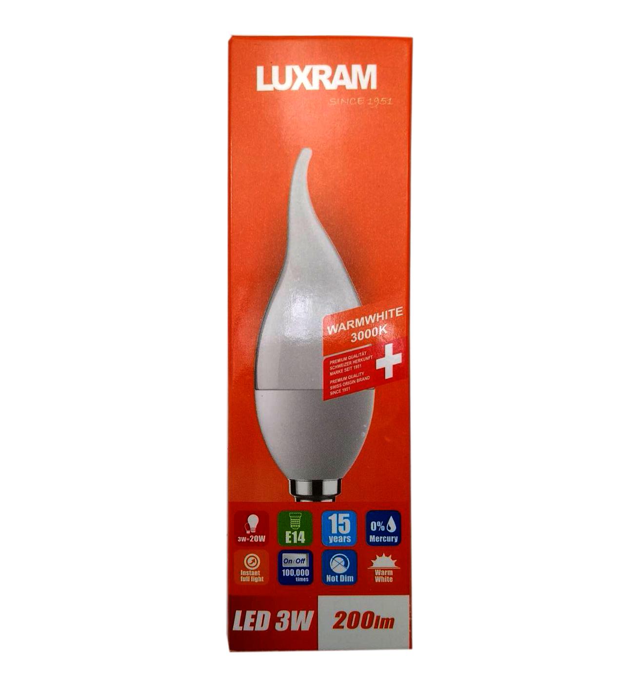 LUXRAM 3W Value LED Candle Tip E14 Warmwhite 3000K 200LM 6pcs. - tepparat - ThaiPick