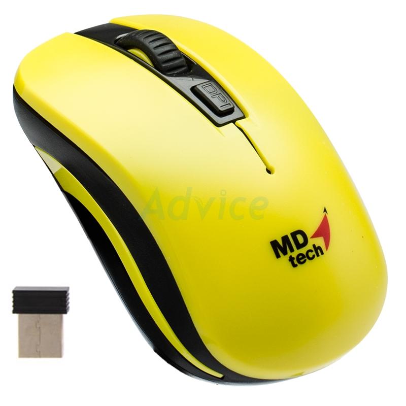 Wireless Optical Mouse USB MD-TECH (RF-134) Yellow/Black Mouse เมาส์ ...