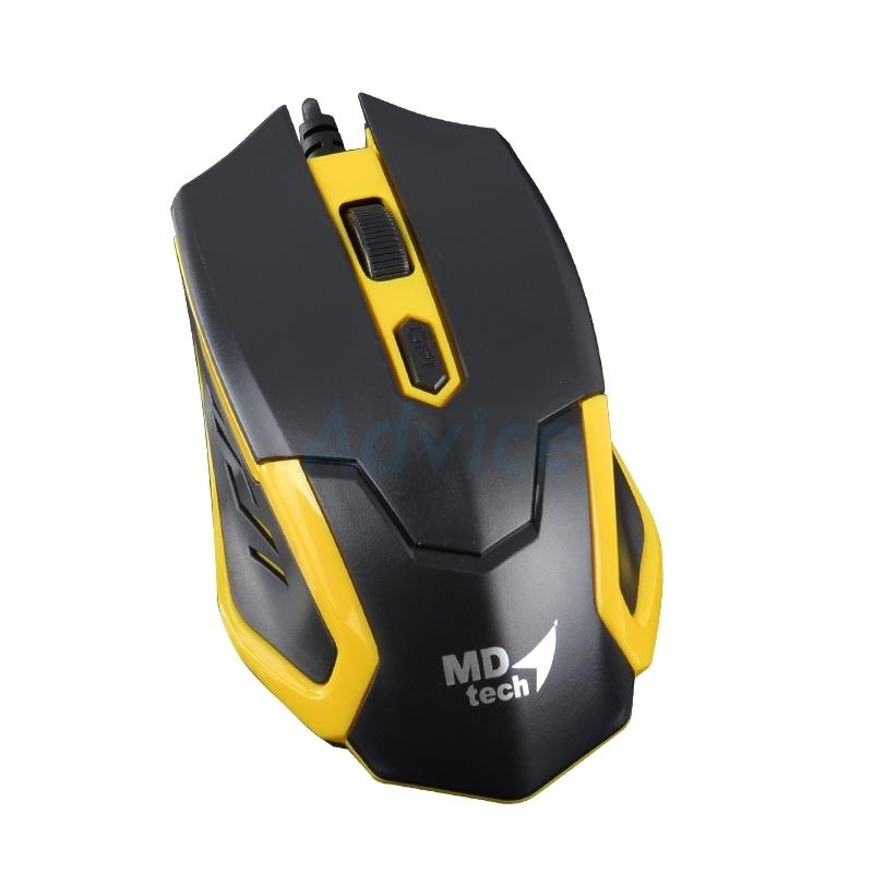 USB Optical Mouse MD-TECH (BC-818) Yellow/Black Mouse เมาส์สำหรับ ...