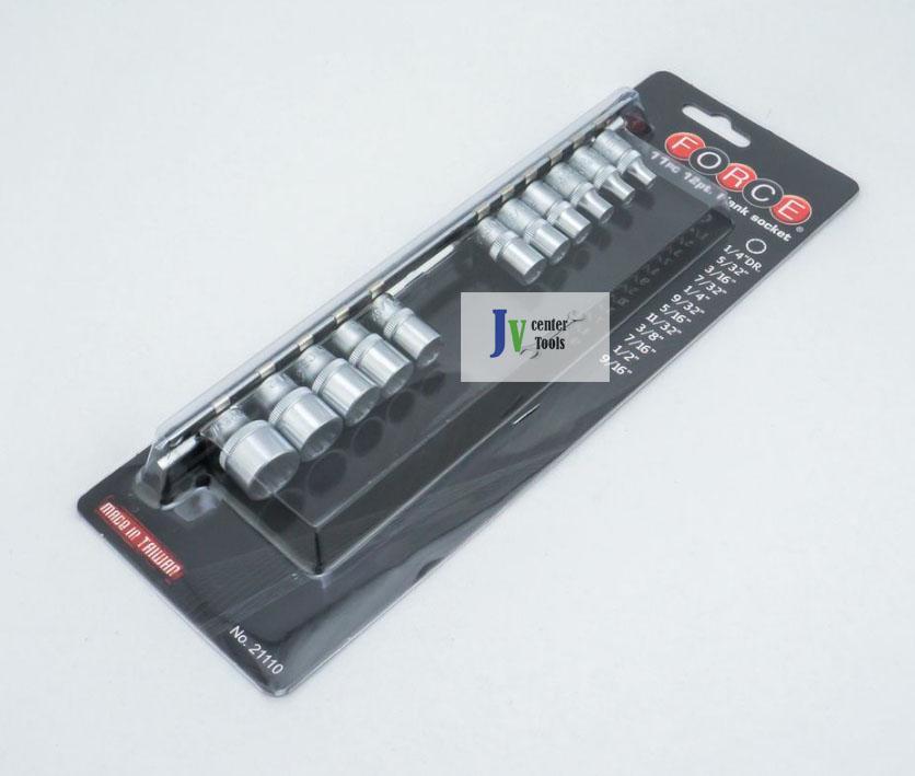 Force 21110 ชุดลูกบ็อกซ์ 12 เหลี่ยมแกน 1/4"11ชิ้น (ขนาด 5/32", 3/16", 7/32", 1/4", 9/32", 5/16 ...