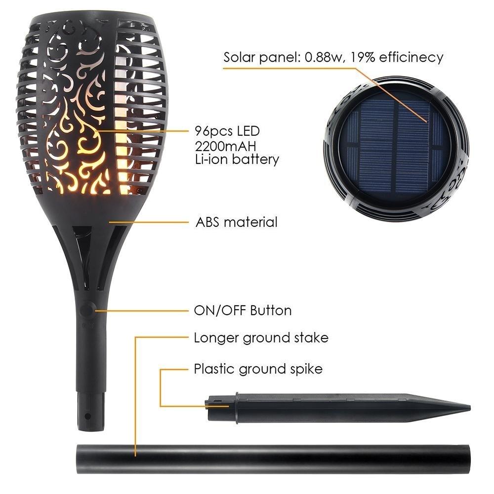 Homec Led Solar Torch Light ไฟปักสนามโซล่าเซลล์ ไฟสนาม โคมไฟ พลังงานแสง ...
