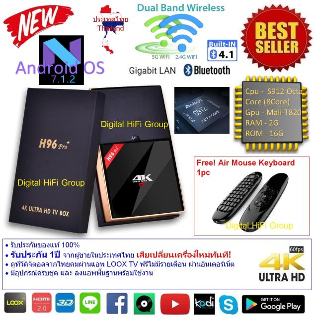 หาร้านที่ขาย Android Smart TV Box H96 Pro+ Plus Octa Core Cpu S912 RAM ...