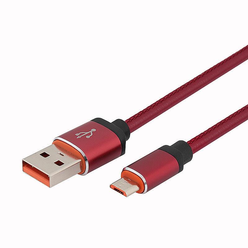 1M Micro USB Fast Charging Data Sync Leather Cable 2A For Anroid Mobile ...