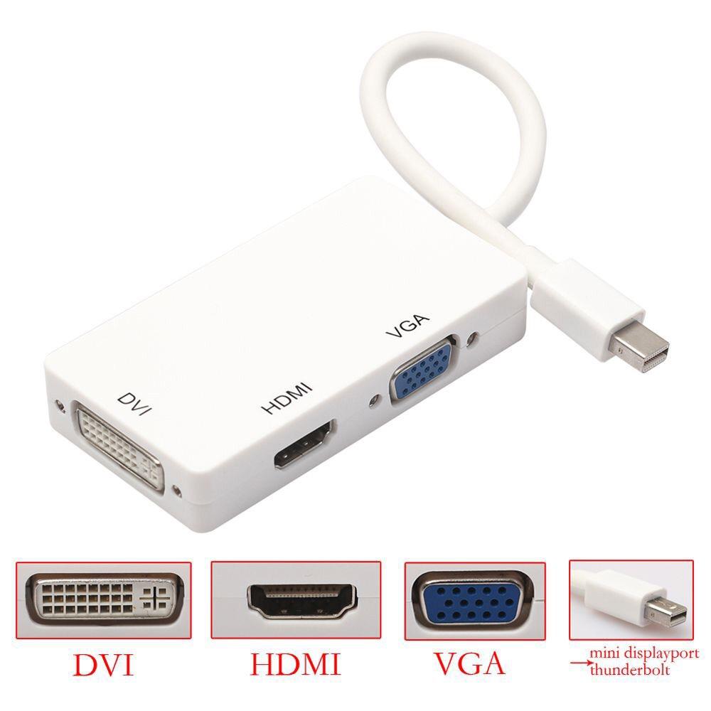 Mini 3 in 1 Mini Display Port (DP) to VGA HDMI DVI สายแปลงสัญญาณ สำหรับ ...