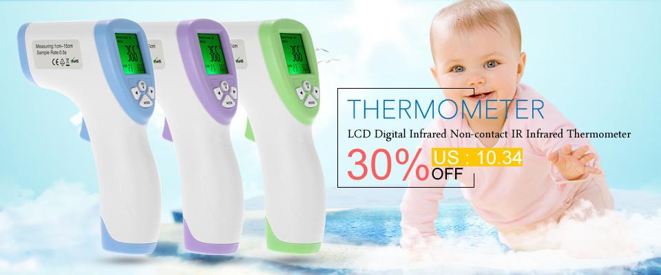 Haiso Home Digital Infrared Thermometer LCD Non-contact IR Infrared Thermometer Forehead Body ...