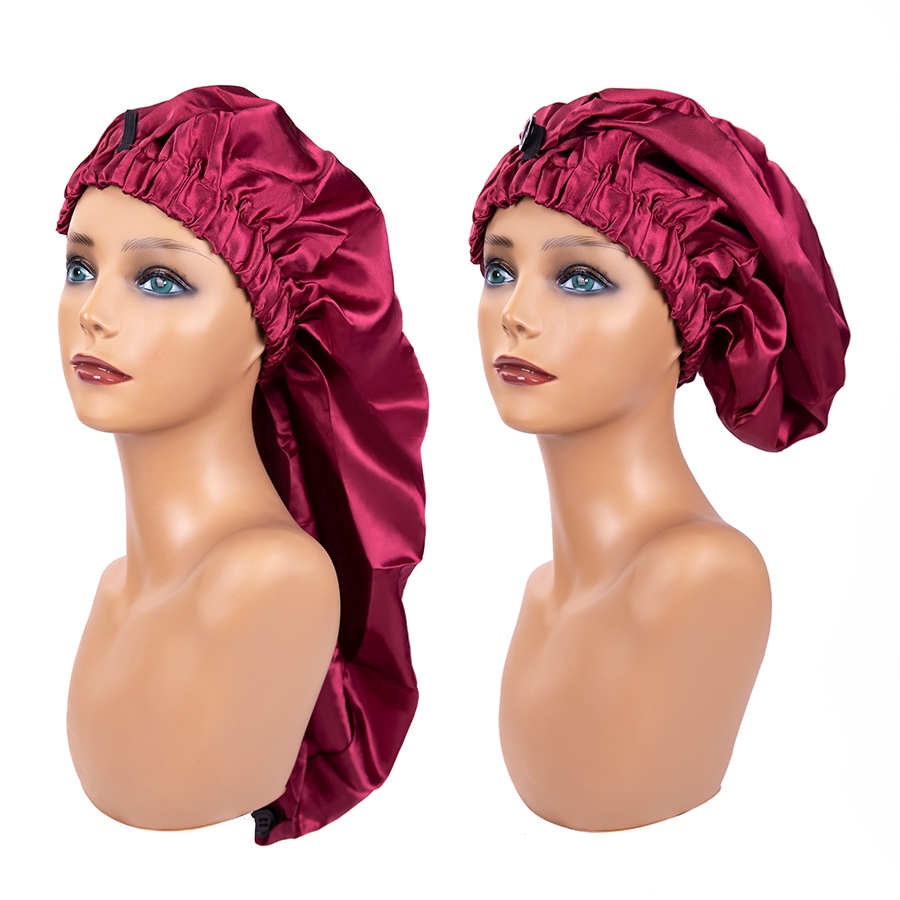 Extra Large Satin Silky Bonnet Sleep Cap Long Satin Bonnet Cap Night ...