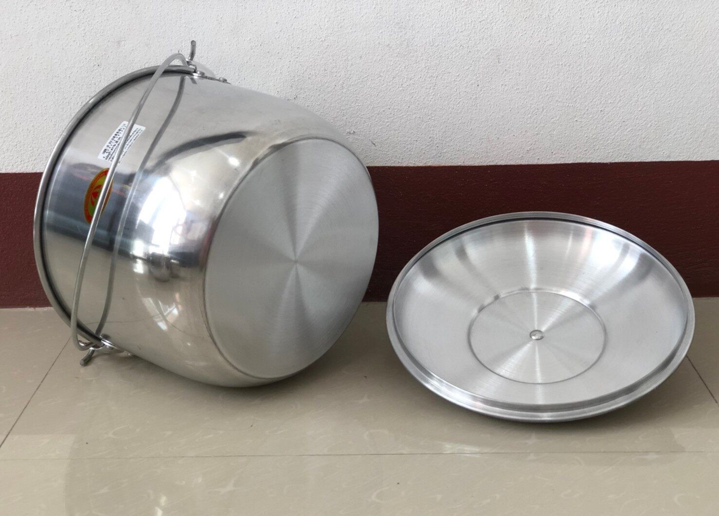 หม้อหูหิ้ว หม้ออลูมิเนียม หม้ออวย หม้อใส่น้ำมัน (หนา) ขนาด 18/20/22/24/26/28 ซม.(ตราร่ม) - Ma-Li ...