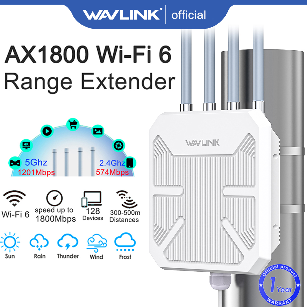 Wavlink Outdoor Wi-Fi 6 ตัวขยายระยะไกล, AX1800 Dual Band เราเตอร์ Wifi ...