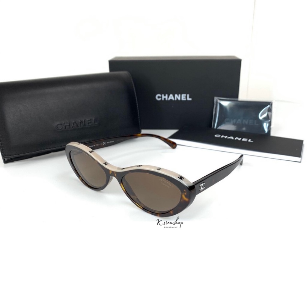 DSH แว่นตากันแดดแฟชั่น แว่นตากันแดดผู้หญิง [ส่งฟรี] New Chanel Oval Sunglasses #5416 รุ่นสุดฮิต ...