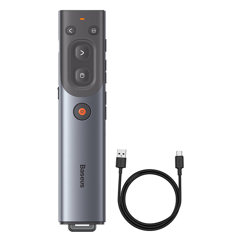 ใหม่ไม่ใช้ถ่าน เลเซอร์พอยเตอร์ Baseus AI Wireless Presenter รีโมทพรีเซน ...