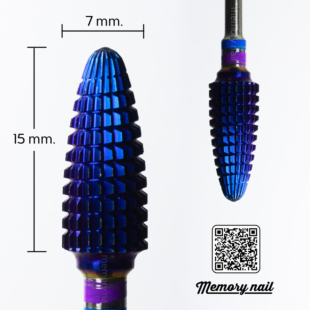 หัวเจียรเล็บ The Undertaker Carbide Bit 3/32 หัวเจียรคาร์ไบ น้ำเงินม่วง หยาบมาก ทรงข้าวโพด ...