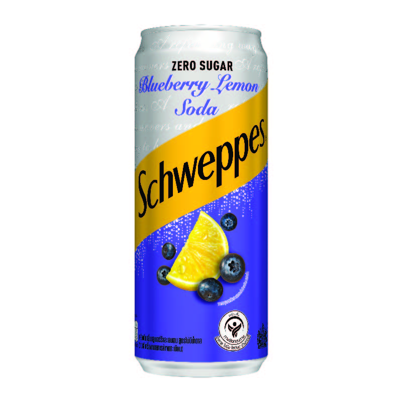 ชเวปส์ ซีโร่ บลูเบอร์รีเลมอน 330 มล. 12 กระป๋อง Schweppes Zero Sugar ...