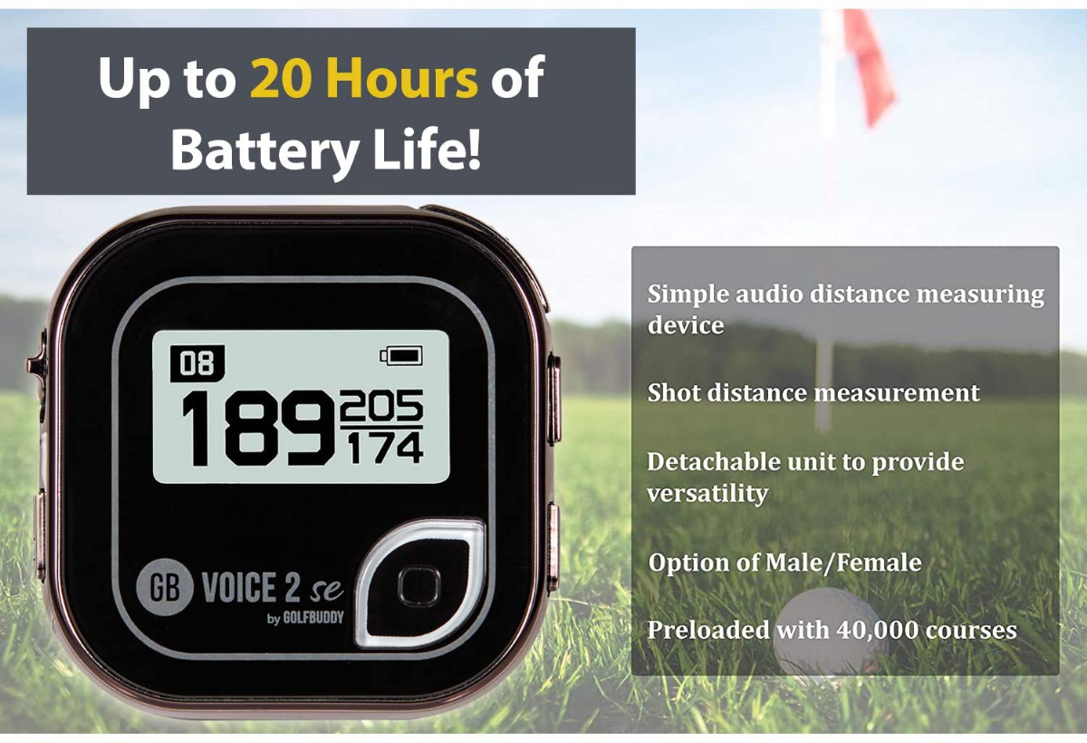 Golf Buddy Voice 2 Talking GPS Rangefinder (Bundle), Long Lasting ...