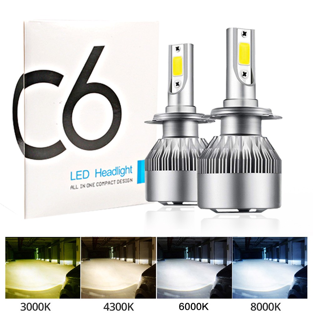 หลอดไฟตัดหมอก H4 H7 H11 H1 HB3 9005 9006 HB4 COB C6 LED สำหรับติดรถยนต์ - mei872211 - ThaiPick