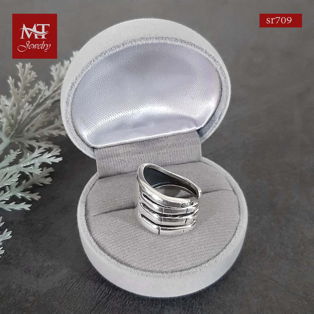 MT แหวนเงินแท้ ดีไซน์ รูป มือ ไซส์ 52 55 56 Solid 925 Sterling Silver Ring (sr709) MT Jewelry ...