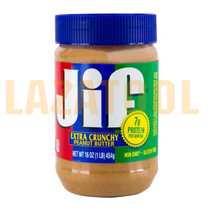 JIF จิฟ เนยถั่วบดหยาบ 454 กรัม (กระป๋อง นํ้าเงิน) เนยถั่ว ถั่วบดหยาบ ...