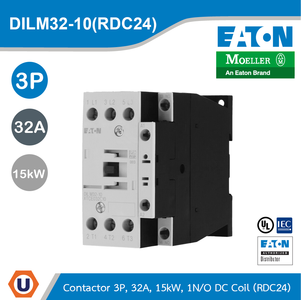 EATON DILM32-10(RDC24) แมกเนติก Contactor, 3Pole 380V 400V 15 kW, 20 ...
