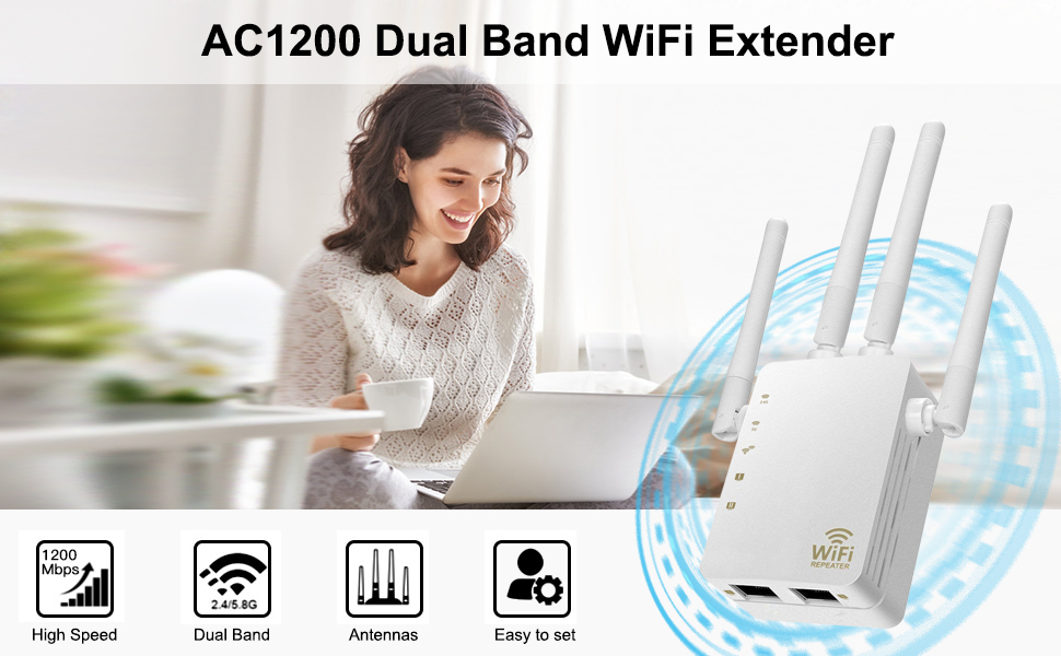 WD-R1200U 5Ghz ไร้สาย ตัวขยายสัญญาณ wifi WiFi Repeater AC1200 เราเตอร์ ...