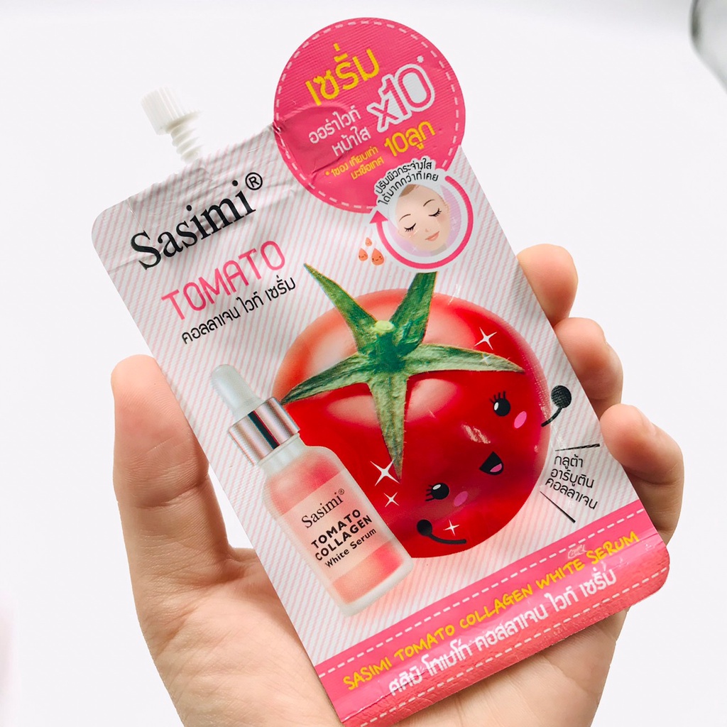 Sasimi Tomato Collagen White Serum เซรั่ม มะเขือเทศ ช่วยให้ผิวดูเปล่ง ...
