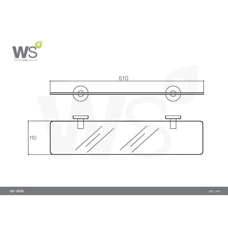WS หิ้งกระจก ยาว 60 ซม. รุ่น Goliath GH-9505 - KAPAO - ThaiPick