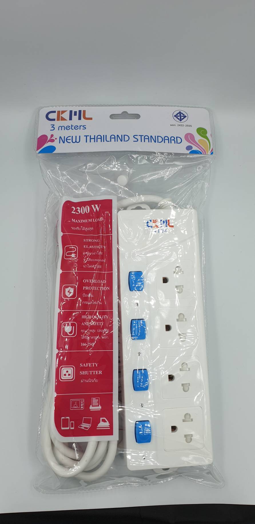 Slife CKML 4104 ปลั๊กสายต่อพ่วง 4 ช่อง สายยาว 3 เมตร 2300w (เหมาะสำหรับ ...
