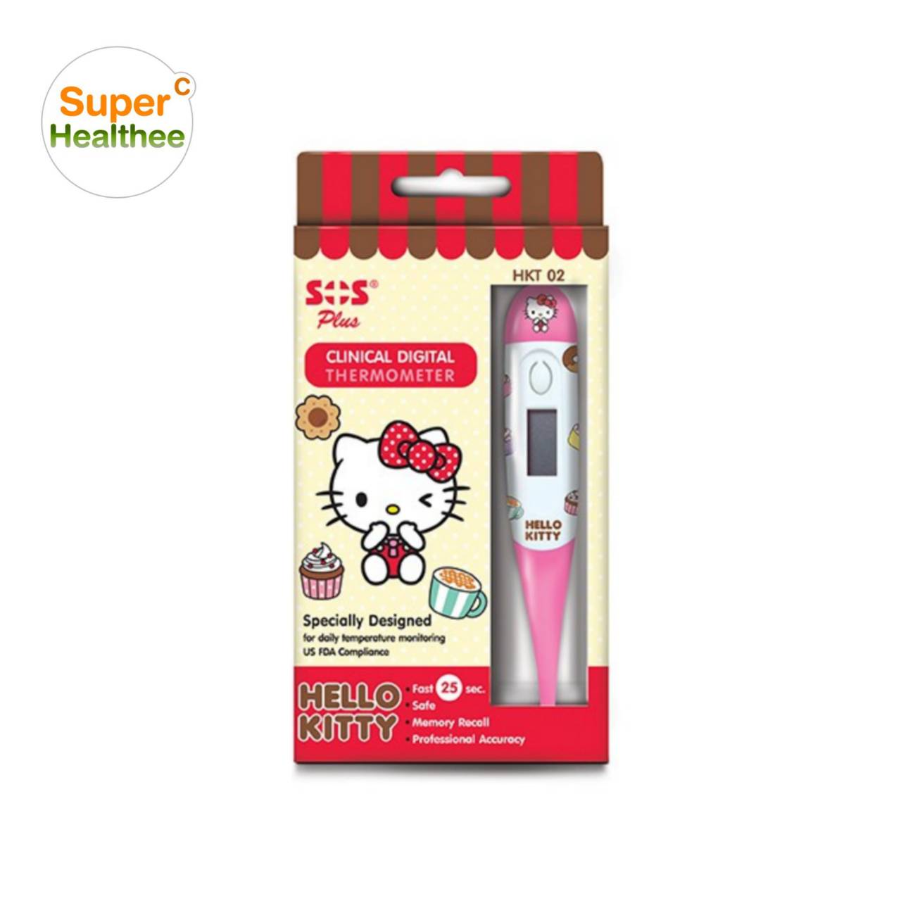 SOS Plus เทอร์โมมิเตอร์ hello kitty HKT 02 (สีชมพู) | Lazada.co.th