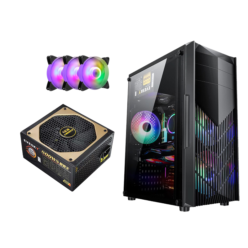 Ms Black Knight 3.0 Knight black computer case power supply desktop ...