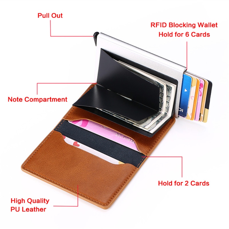 [Ready] Rfid Safe Anti-theft Smart Wallet Thin Id Cards Holder Unisex ...