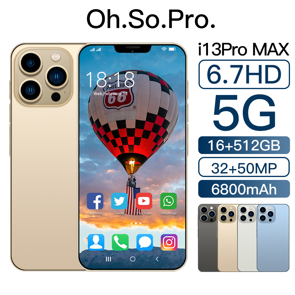 สมาร์ทโฟน I13 pro max 16GB512GB smart phone 6.7 inch full screen ...