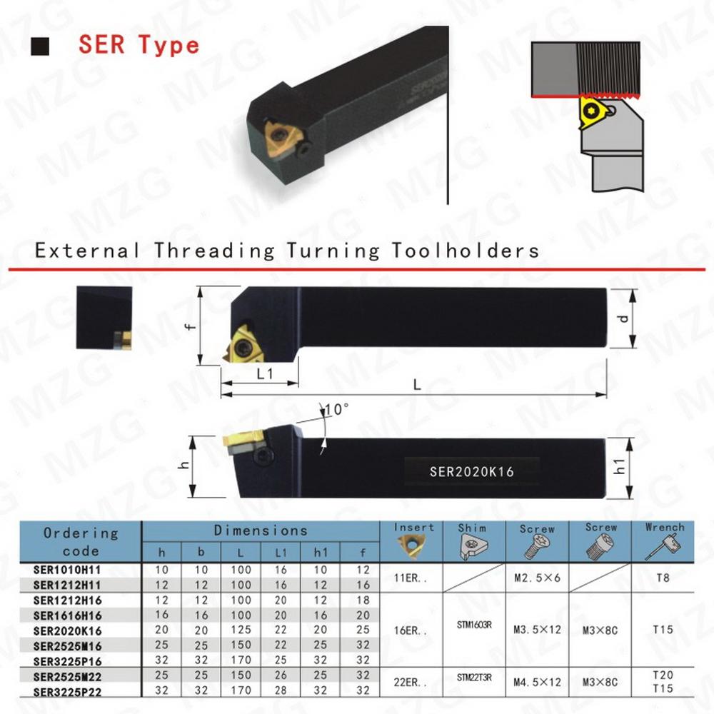 SR ภายนอก CNC เครื่องตัดกลึงเกลียวเม็ดมีด 11er 16er Carbide Insers กลึง ...