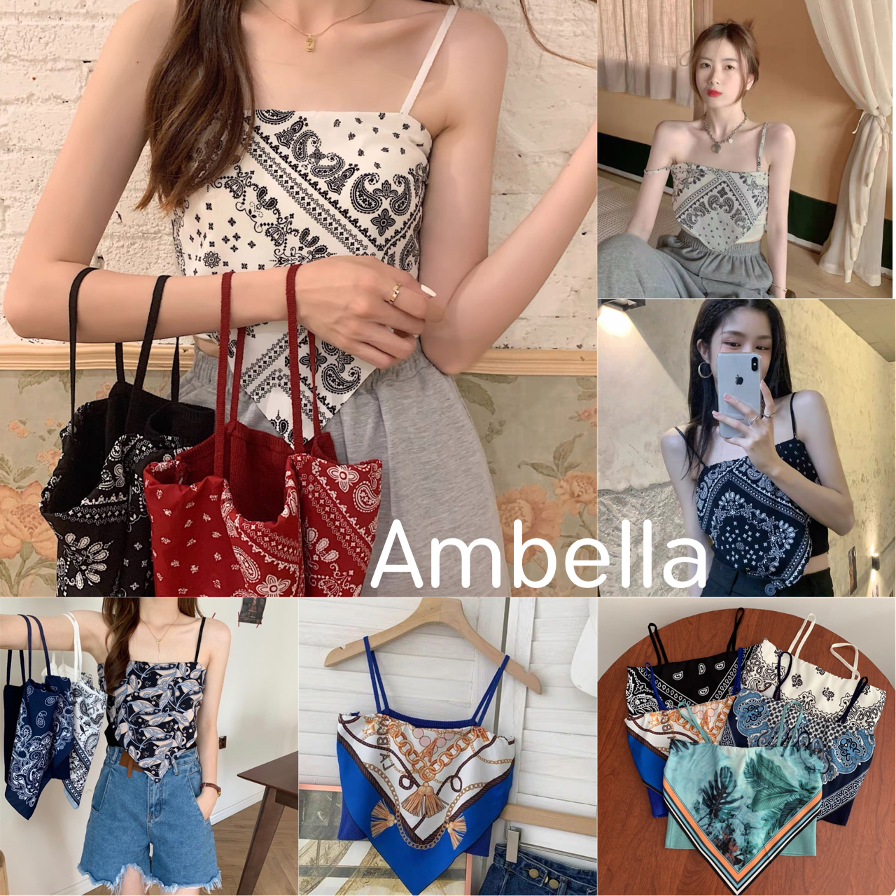 Ambella V2 ????เสื้อสายเดี่ยวปลาย3เหลี่ยม งานน่ารัก ผ้าพิมพ์ลายสวยมากๆ ...