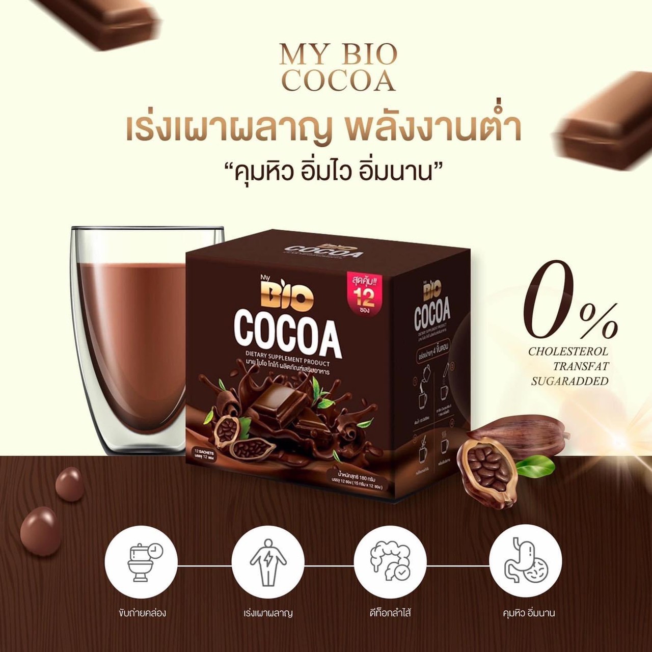 Bio Cocoa Mix ไบโอ โกโก้ มิกซ์ 1 กล่อง - ร้านพารวยขายส่ง - ThaiPick