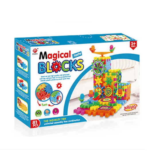 ของเล่นเด็กเสริมทักษะ บล็อคตัวต่อใส่ถ่านได้ ชุดตัวต่อ ฟันเฟืองอัจริยะ 81 ชิ้น ตัวต่อ DIY รุ่น ...