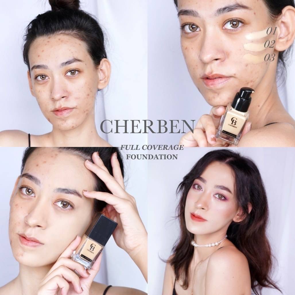 ครีมรองพื้น เฌอเบน CHERBEN ปกปิดขั้นเทพ เนื้อลิควิตเกลี่ยง่าย บางเบา ไม่หนักหน้า มีกันแดดในตัว ...