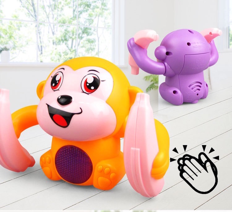 happy toy ส่งเร็ว ลิงกลิ้งได้ มีเสียงเพลง มีไฟ ลิงตีลังกา ตุ๊กตาล้มลุก ...