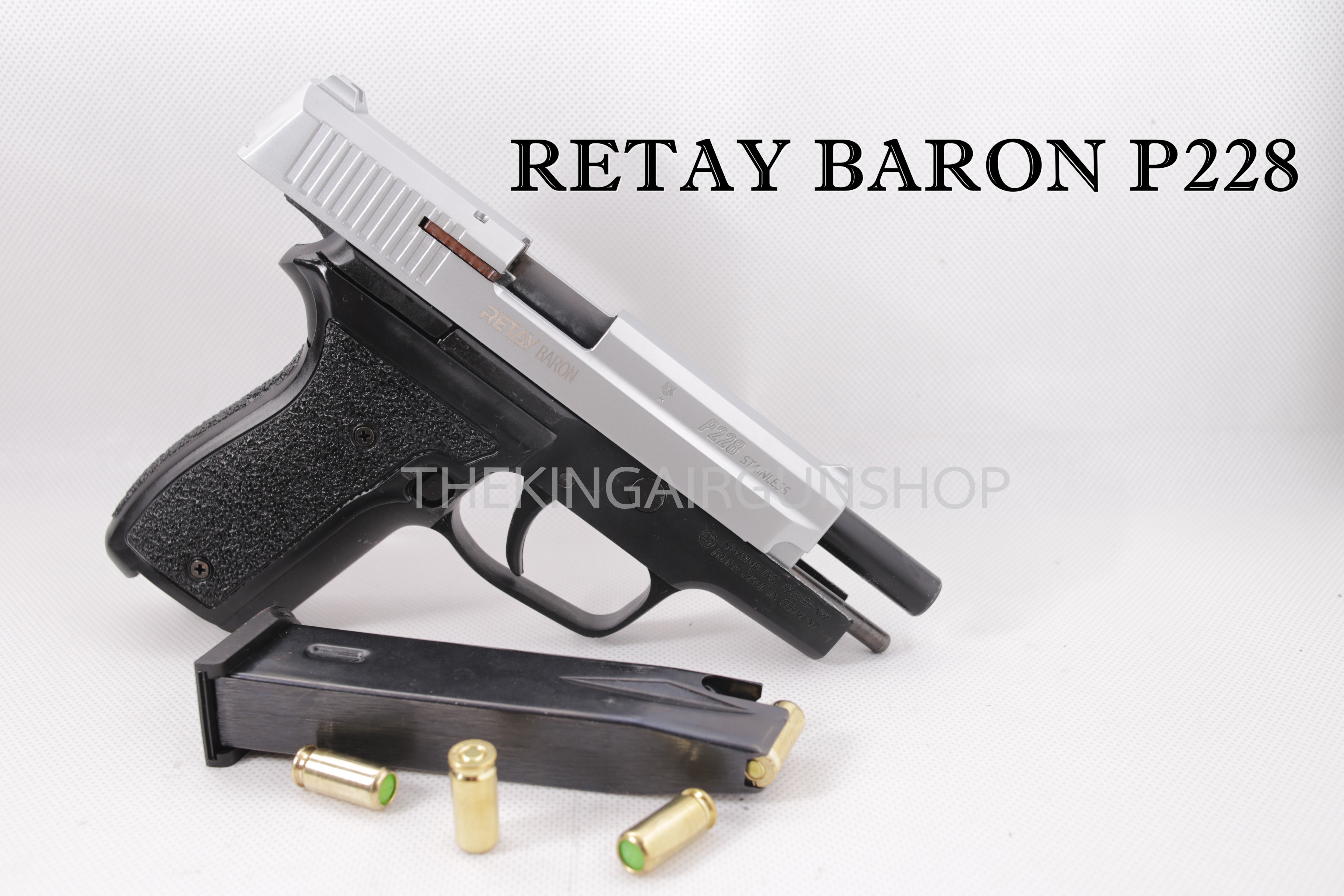 Retay Baron Sig Sauer P228 สีเงิน ด้าน 9 P.A.K. Blank Gun ****New ...