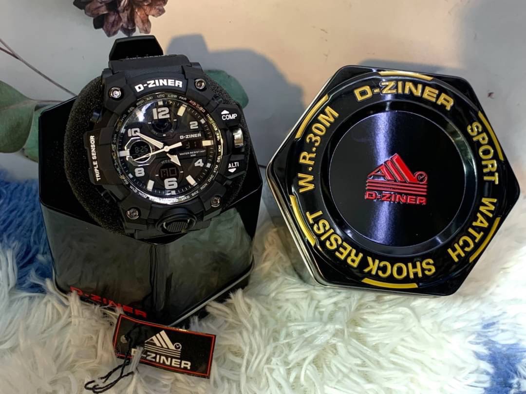 Watchtime D-ziner นาฬิกาข้อมือ แบรนแท้กันน้ำ100 หน้าปัดขนาด 55 มม มีไฟ ...