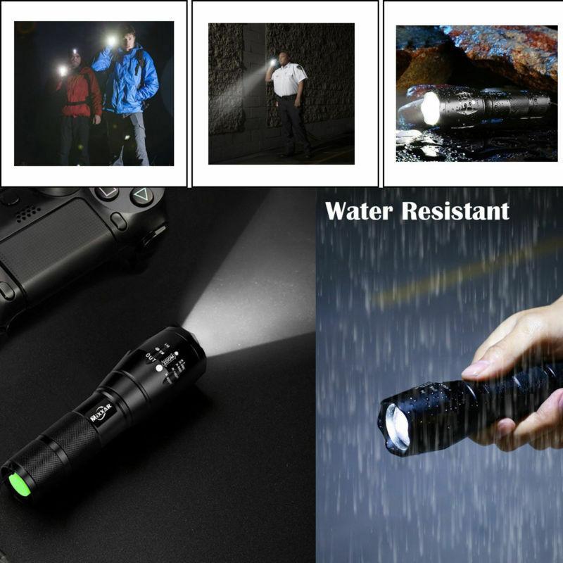 5000lm XM-L T6 Zoomable 18650 LED Flashlight Torch + Charger Box Set ...