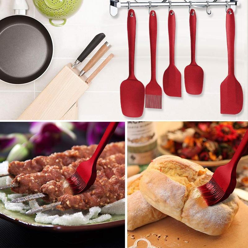 Silicone Spatula Set, 5 Piece Non-Stick Heat Resistant Silica gel ...
