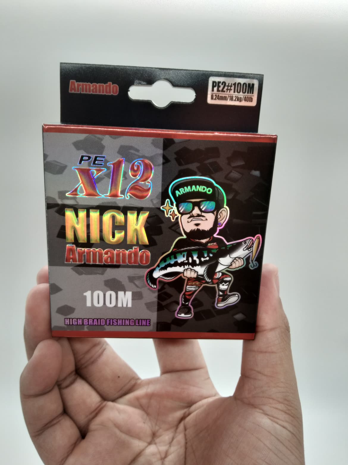 ส่งเร็ว สาย PE NICK Armando PE X12 สีแดง 100M มีเบอร์ PE2.0/PE3.0 สายพีอี เอ็นตกปลา สายเอ็น ตก ...