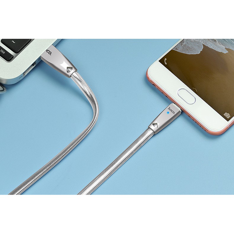 HOCO U9 ของแท้ สายชาร์จ เข้าเร็วงานดีZinc Alloy Jelly Knitted Charging ...