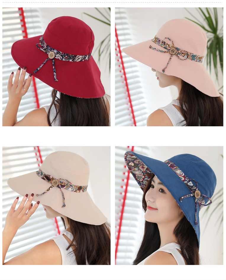 2018 New Brand Women Sun Hat Summer Hat Folding Sunscreen Anti-uv Big ...